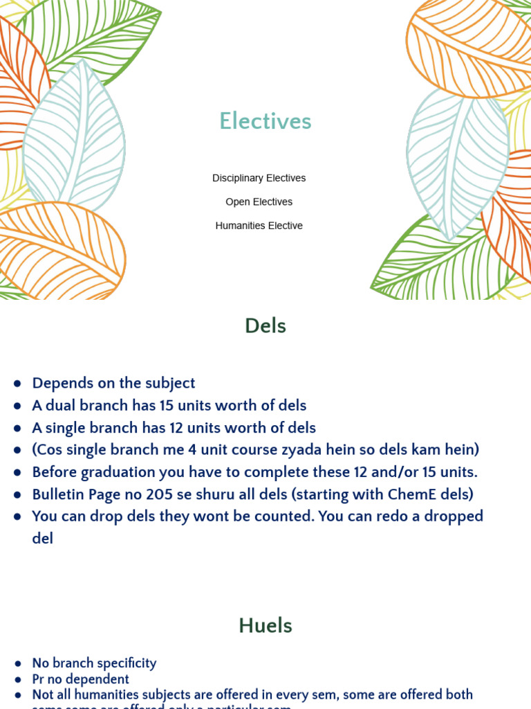 Electives and Project Type Courses | PDF