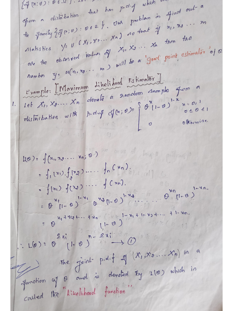 Unit-I Maximum Likelihood Estimator | PDF