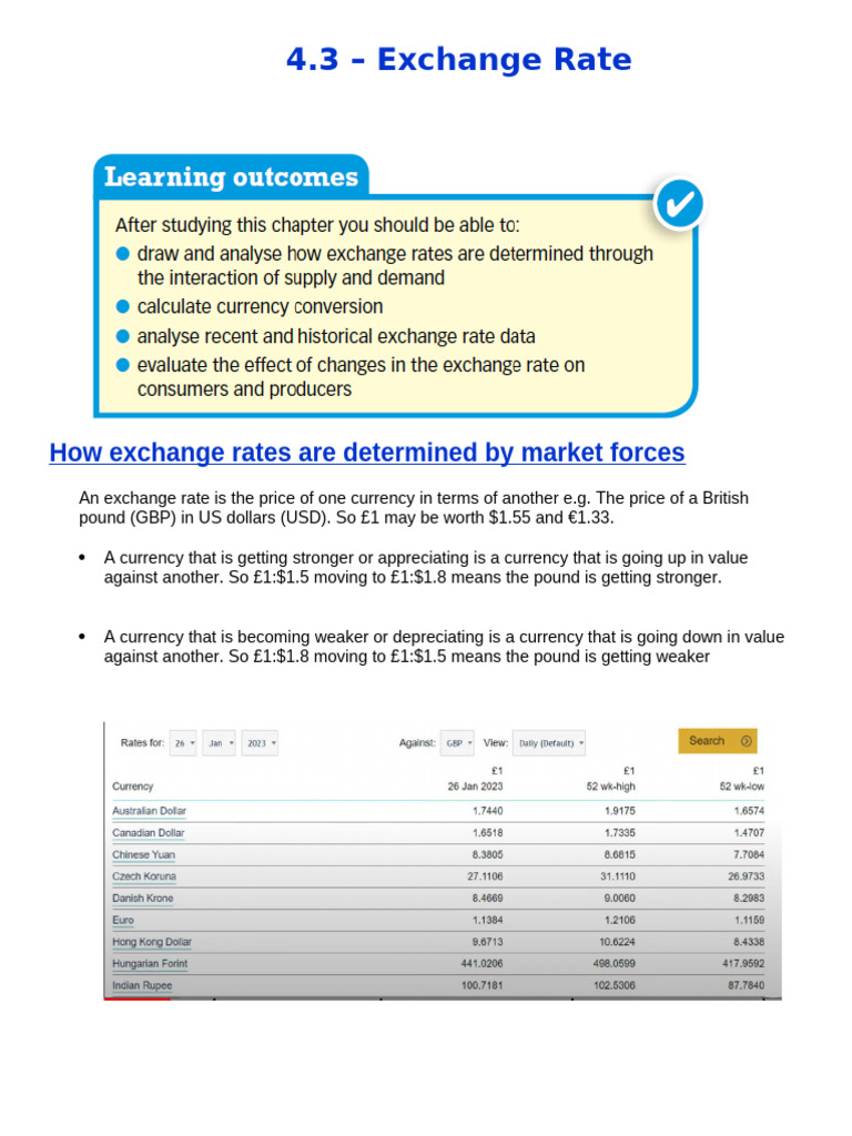 4.3 Exchange Rate_Notes | PDF | Exchange Rate | Pound Sterling