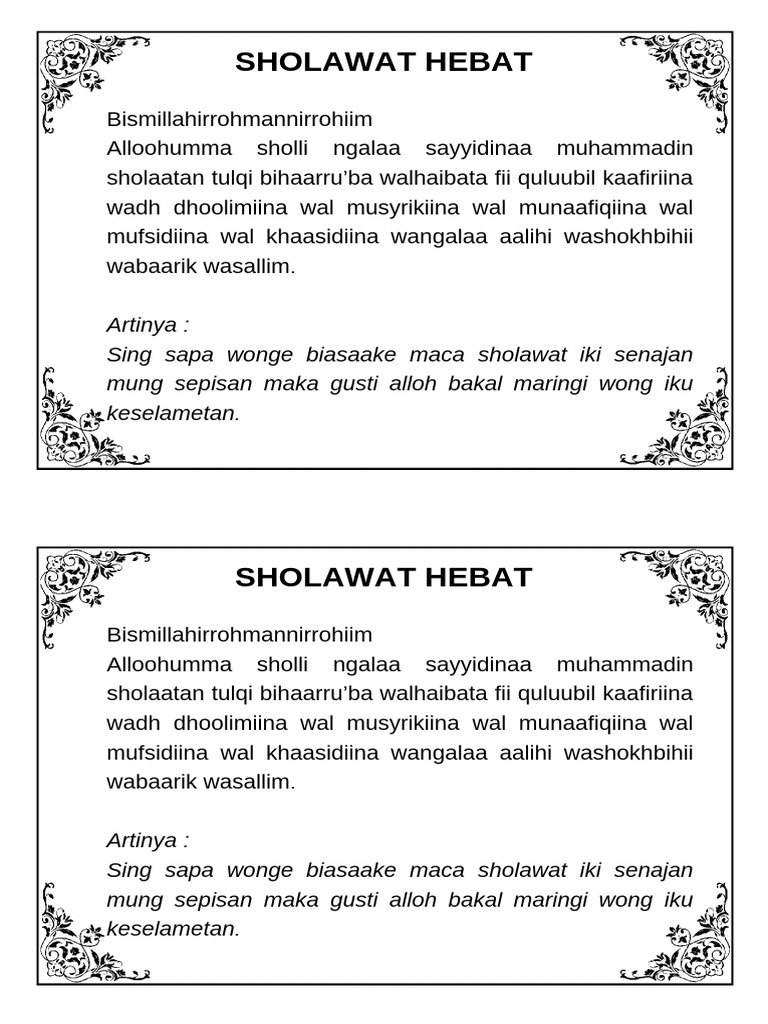 SHOLAWAT HEBAT | PDF