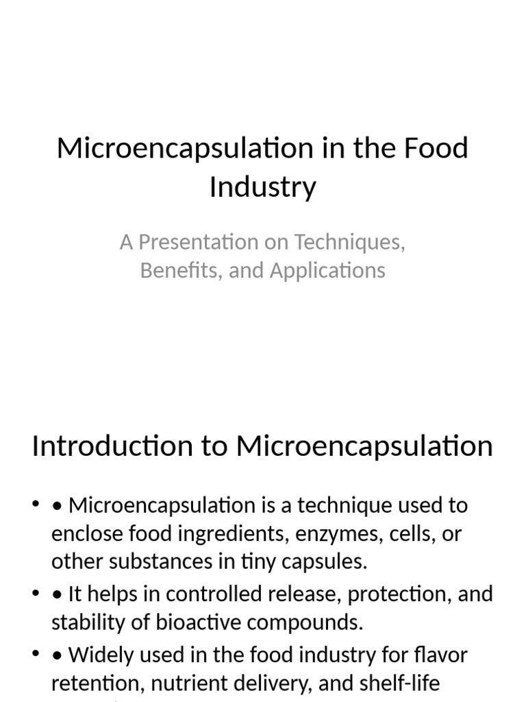 Microencapsulation_Food_Industry | PDF