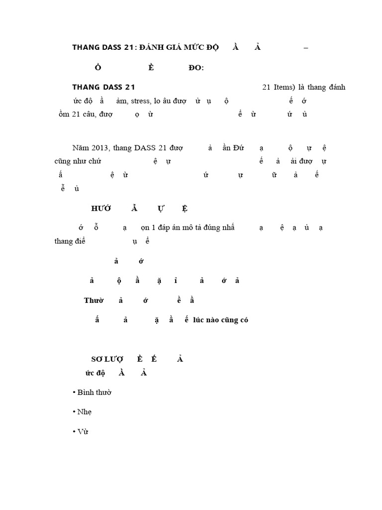 T NG Quan Và S D NG Dass 21 | PDF