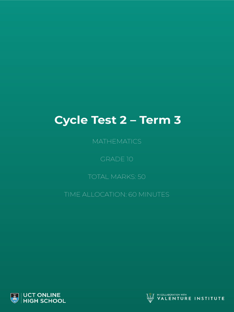 G10_Mathematics_Term3 _Cycle Test 2_Question Paper | PDF | Interest ...