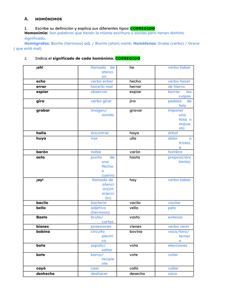 2 Actividad Lexico Semántica | PDF | Palabra | Léxico