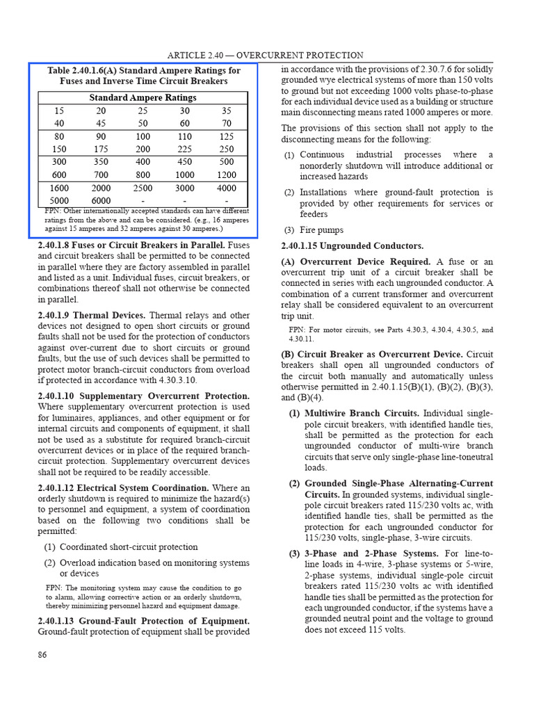 Overcurrent Protection Guidelines | PDF | Fuse (Electrical) | Electricity