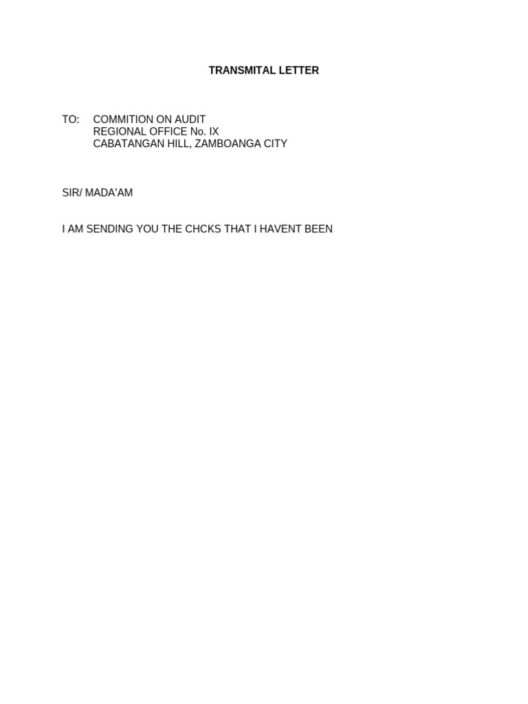 Sample Transmittal Letter to COA | PDF