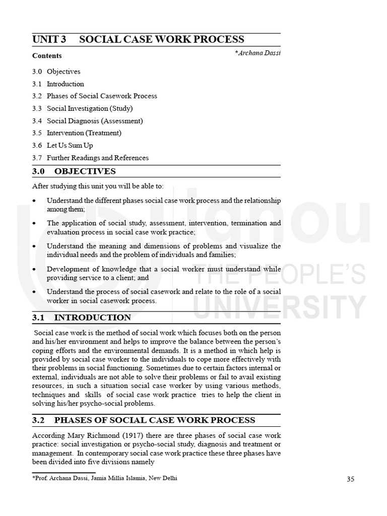 Social Casework Process Guide | PDF | Psychology | Behavioural Sciences