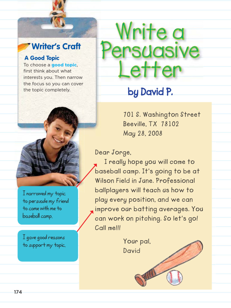 Persuasive Letter for Baseball Camp | PDF
