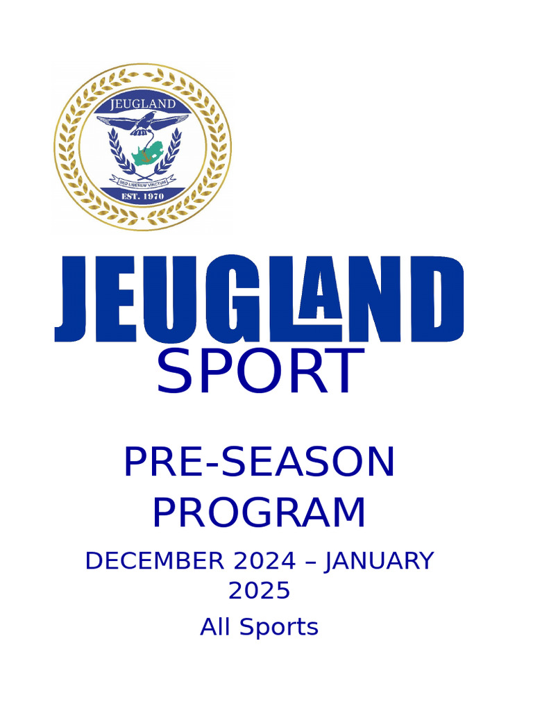 Jeugland Sport Pre Season Program | PDF
