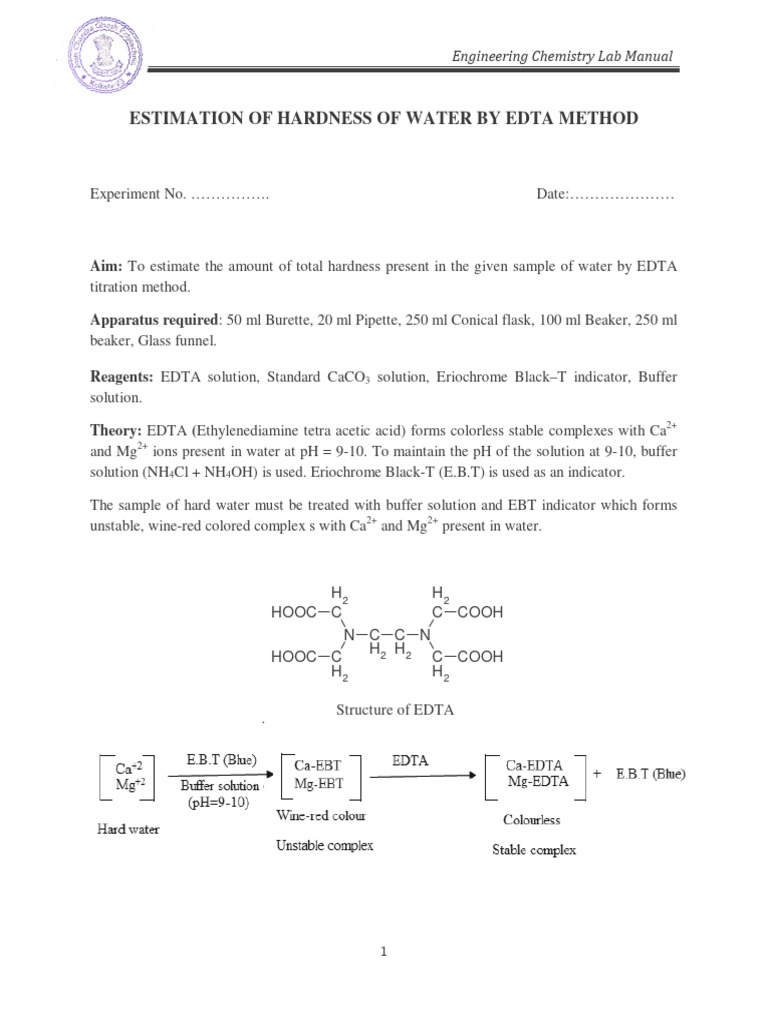 SEM-II-ESTIMATION-OF-HARDNESS-OF-WATER-SG (4) | PDF | Titration | Chemistry