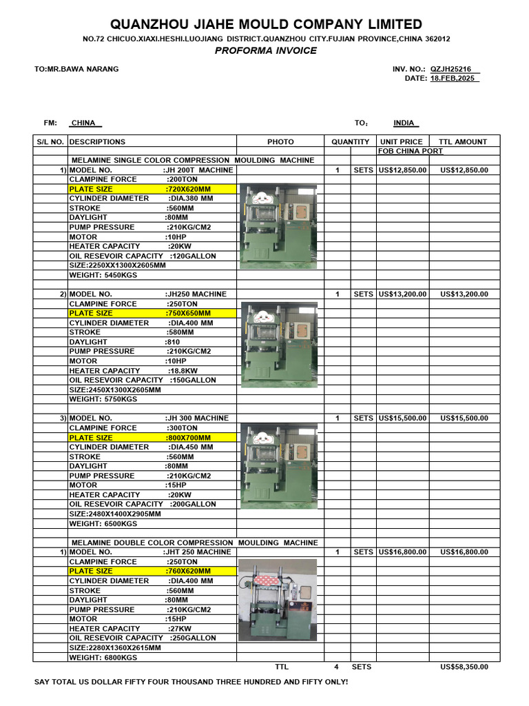 1 - New Machine Quotation | PDF | Mechanical Engineering | Engines