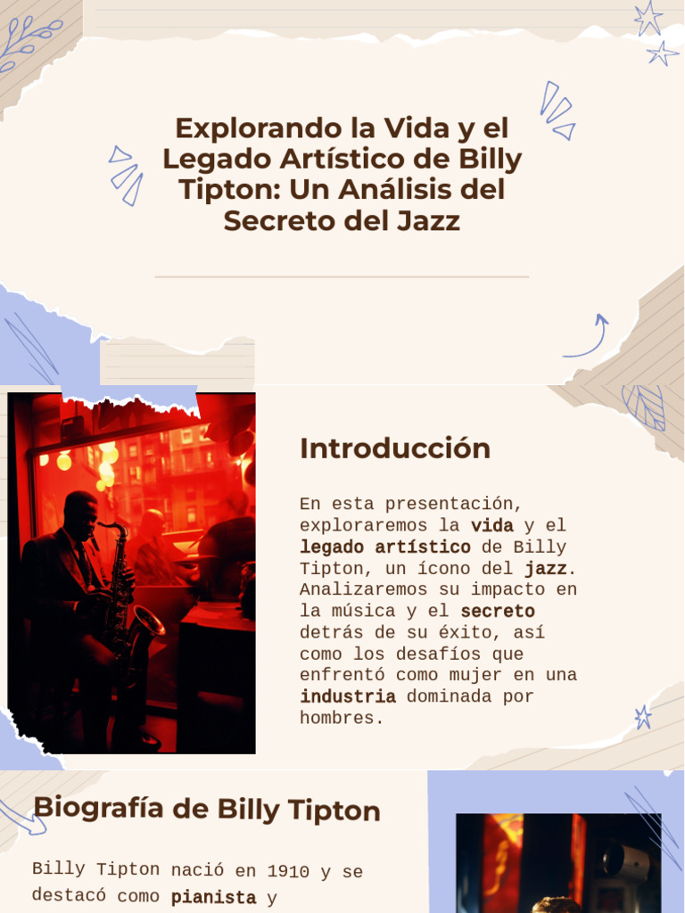 Slidesgo Explorando La Vida y El Legado Artistico de Billy Tipton Un ...