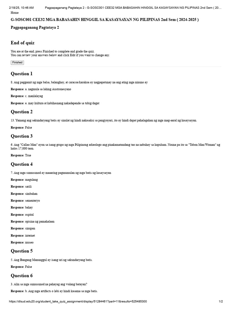 2ndTAKE KASAYSAYAN EA2 | PDF