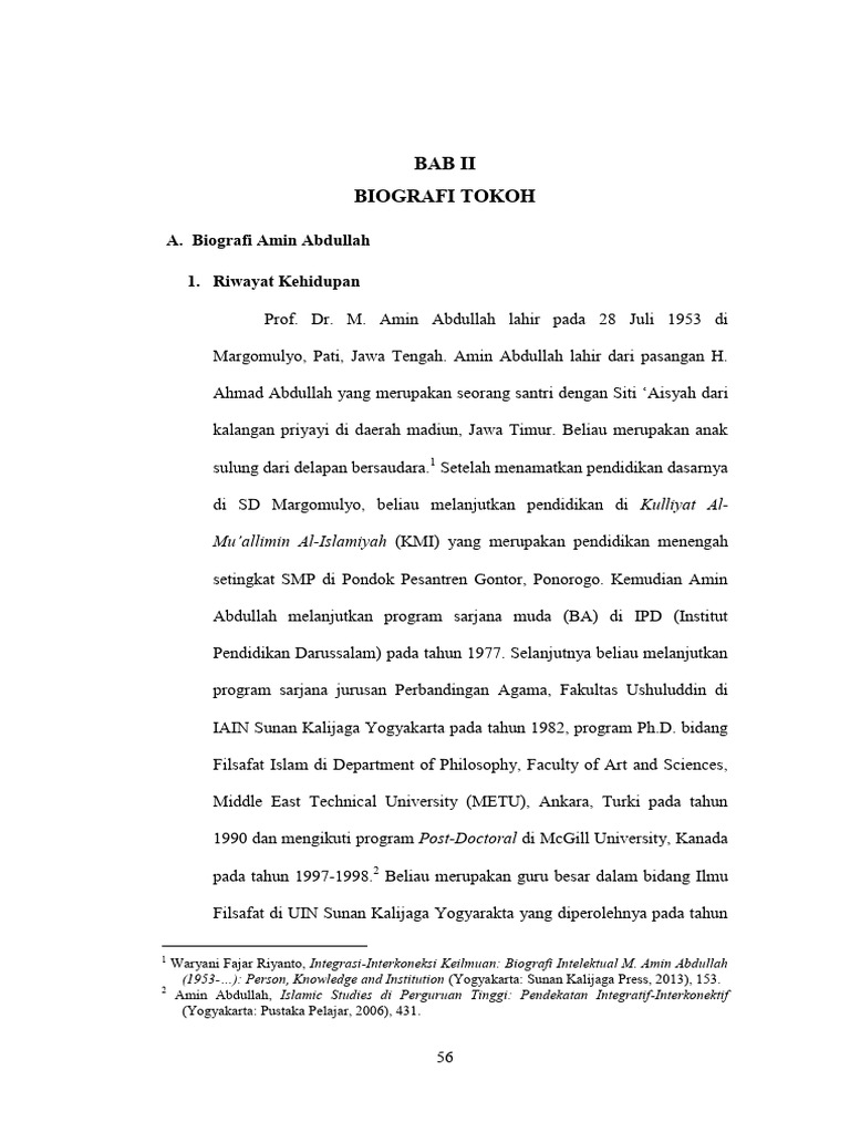 Biografi Amin Abdullah / Bab2 | PDF