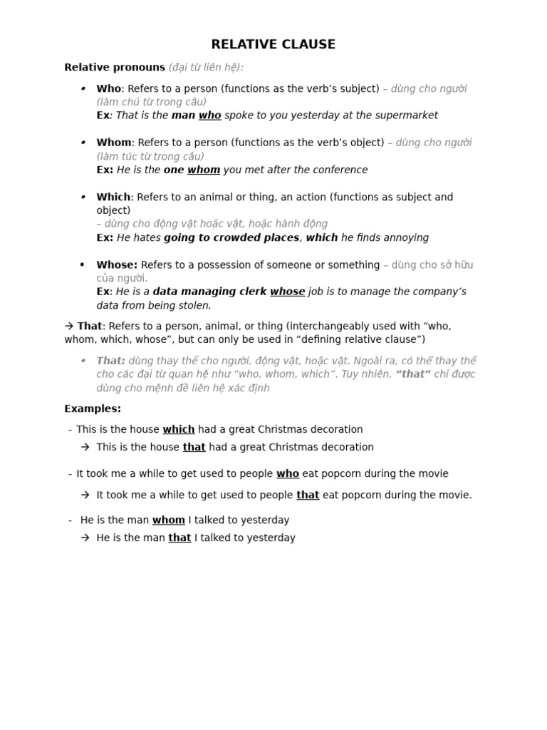 Relative Clause | PDF