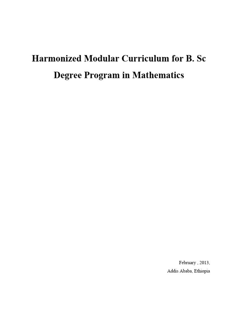 Harmonized Modular Curriculum For BSC Final | PDF | Eigenvalues And Eigenvectors | Function ...