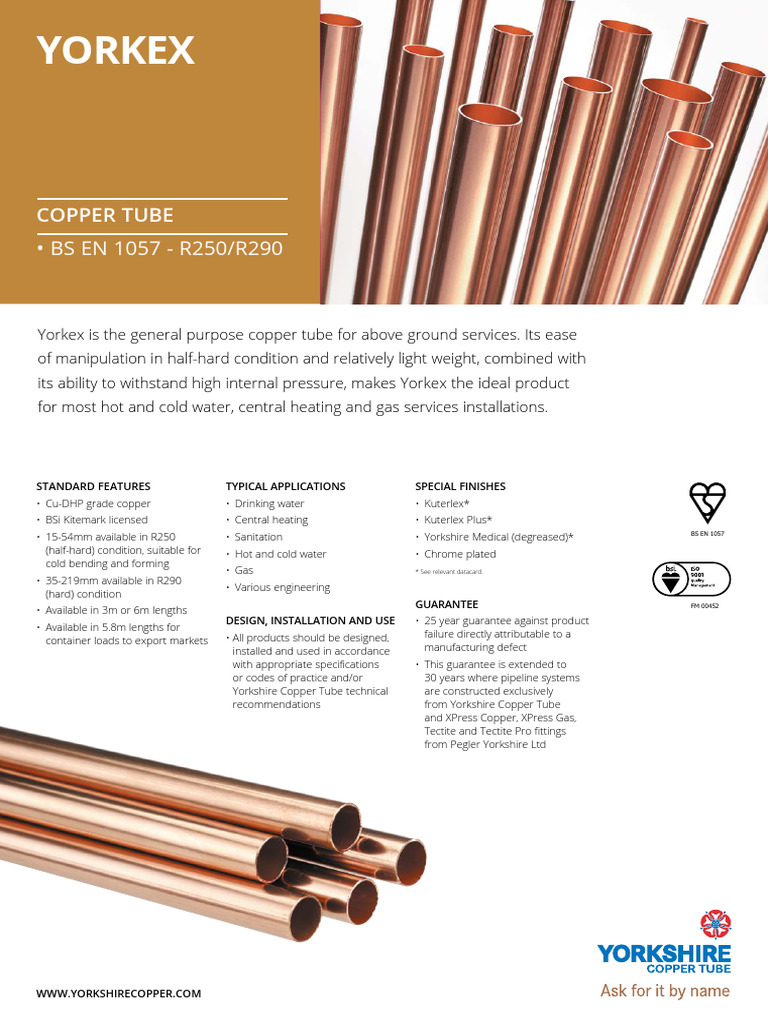 EN 1057 - R250-R290 - Yorkshire - Yorkex - Half hard Range | PDF ...