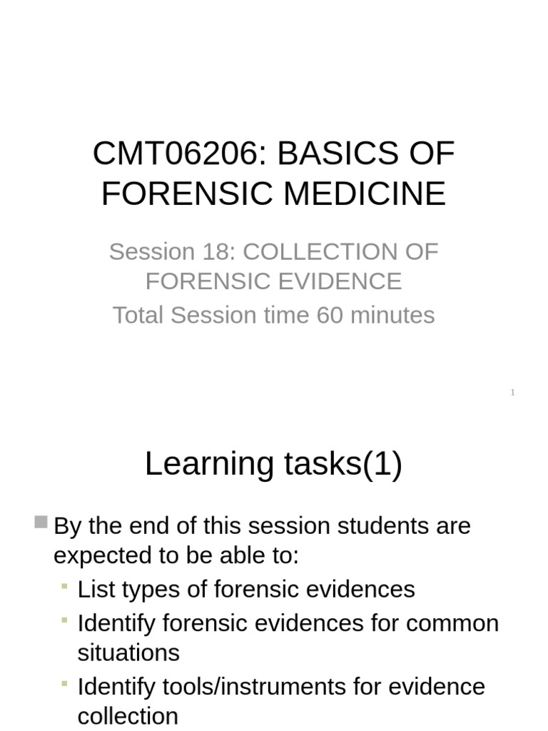 Forensic Evidence Collection Basics | PDF | Forensic Science