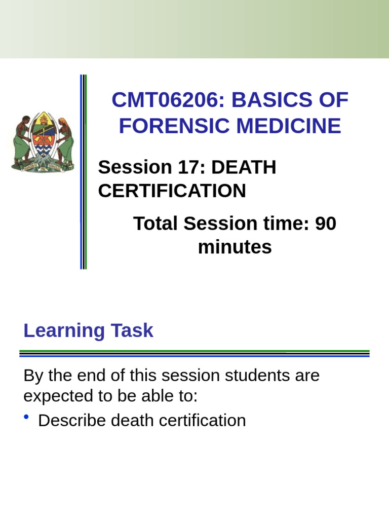 17.0 Death Certification | PDF | Medical Diagnosis | Death