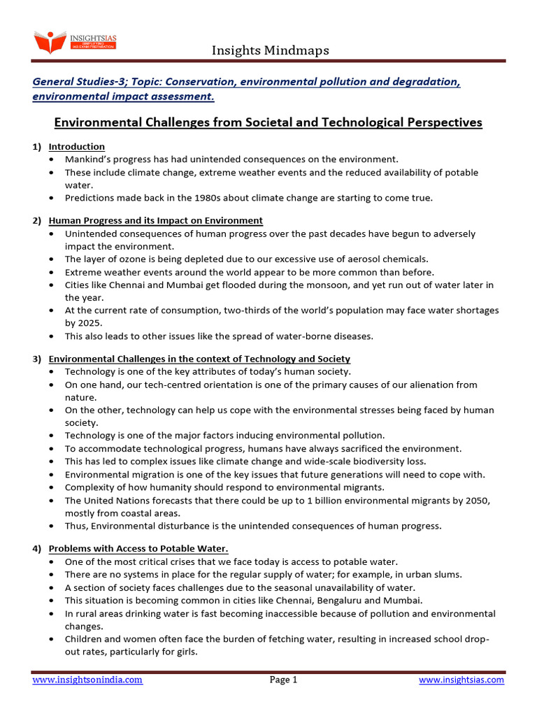 Environmental Challenges and Solutions | PDF | Environmental ...