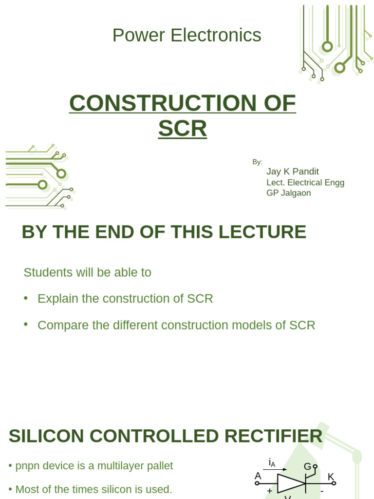 SCR Construction Overview and Methods | PDF | Doping (Semiconductor ...