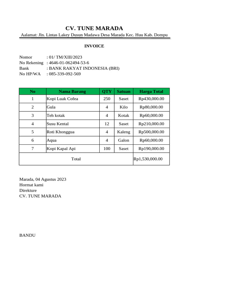 Cv. Tune Marada | PDF