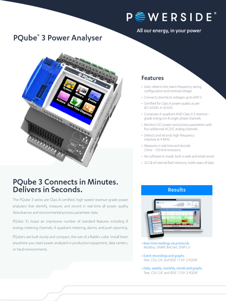 PQube_3_Data_Sheet | PDF | Computer Engineering | Electric Power