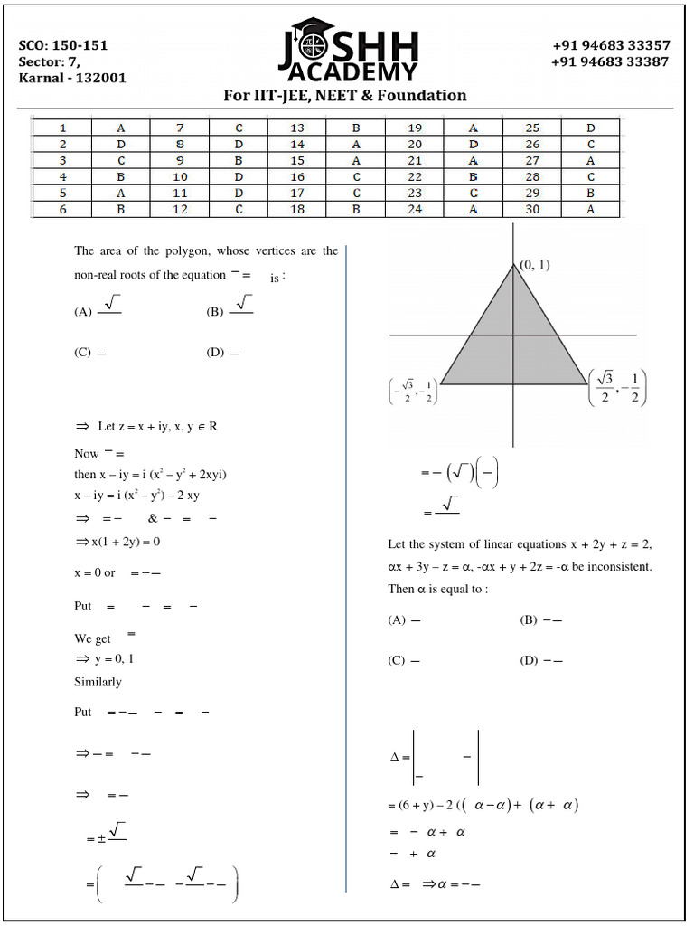 Polygon Area and Linear Equations Solutions | PDF | Elementary ...