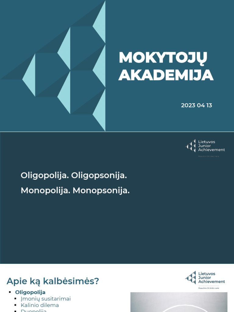 Pamoka Apie Oligopoiją Ir Monopoiliją2023 04 13 | PDF