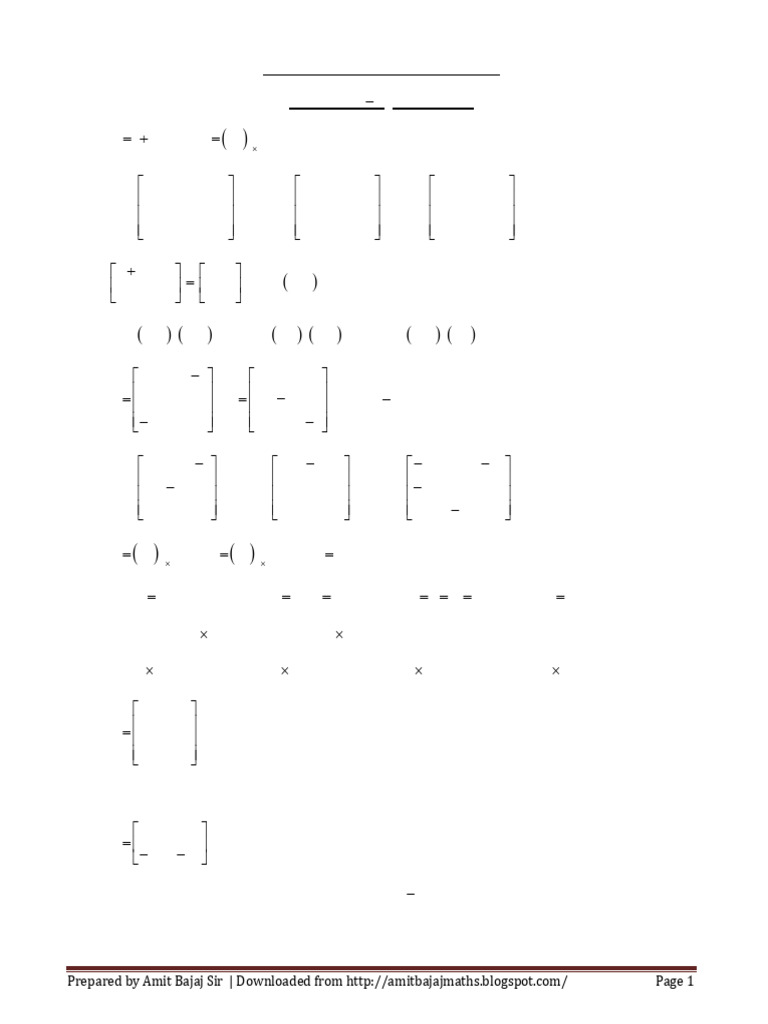 CH 3 Matrices Multiple Choice Questions With Answers | PDF | Matrix (Mathematics) | Mathematical ...