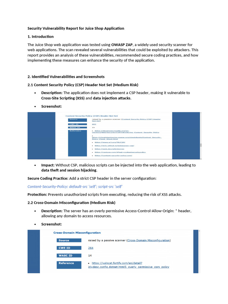 Juice Shop Security Vulnerability Report | PDF | Security | Computer Security