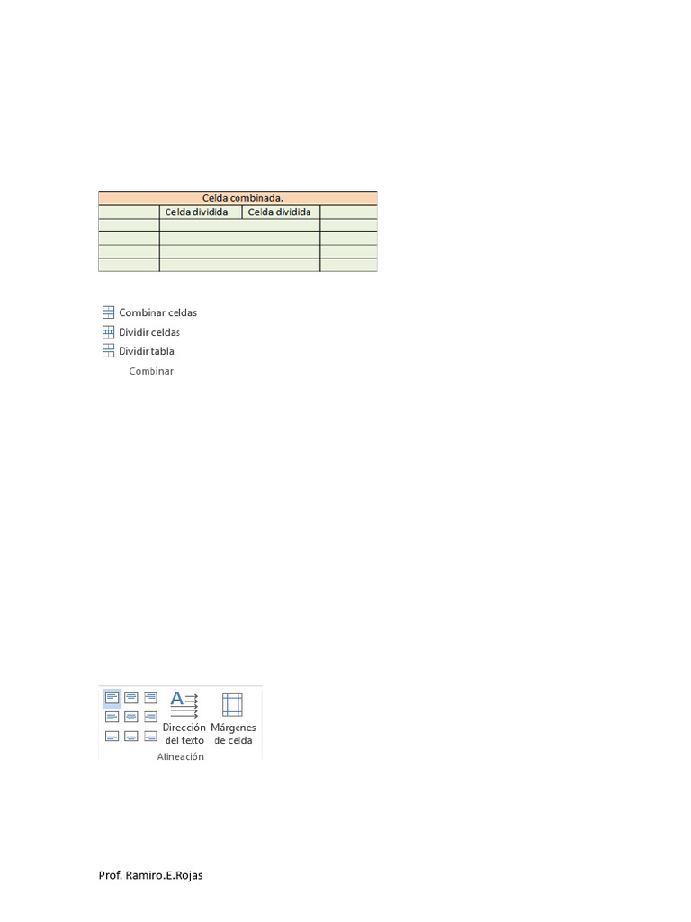 Tablas - Combinar y Dividir Celdas | PDF