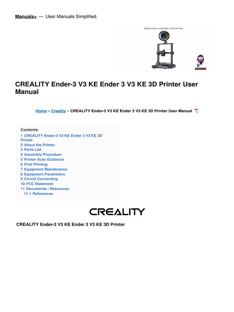 Ender 3 v3 Ke Ender 3 v3 Ke 3d Printer Manual | PDF | Radio ...