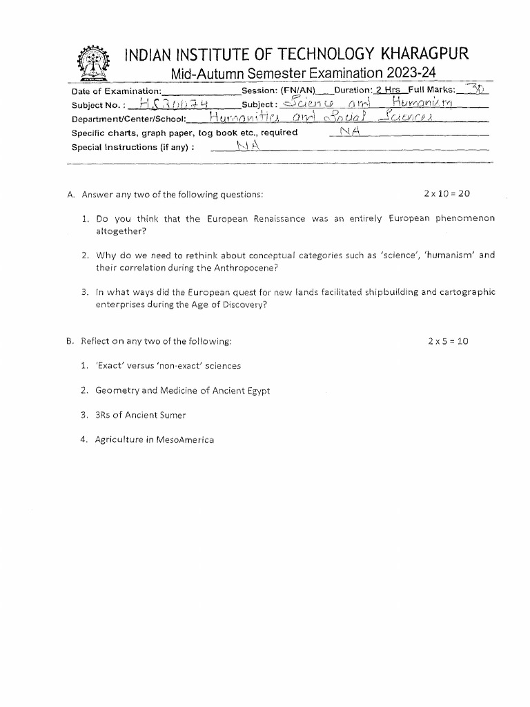 HS30074 Science and Humanism MA 2023 | PDF