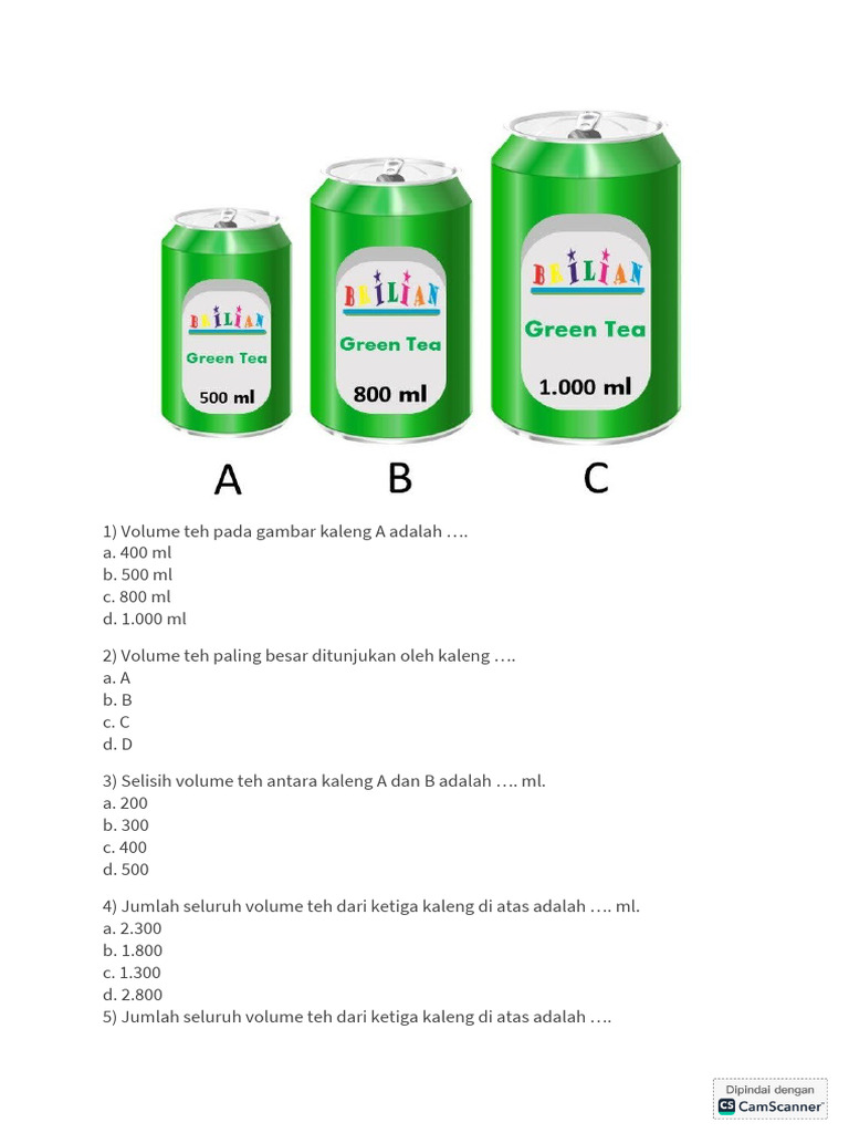 Soal Mengukur Volume Kelas 5 | PDF