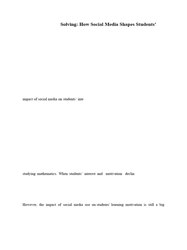 Scrolling and Solving: How Social Media Shapes Students' Mathematics ...