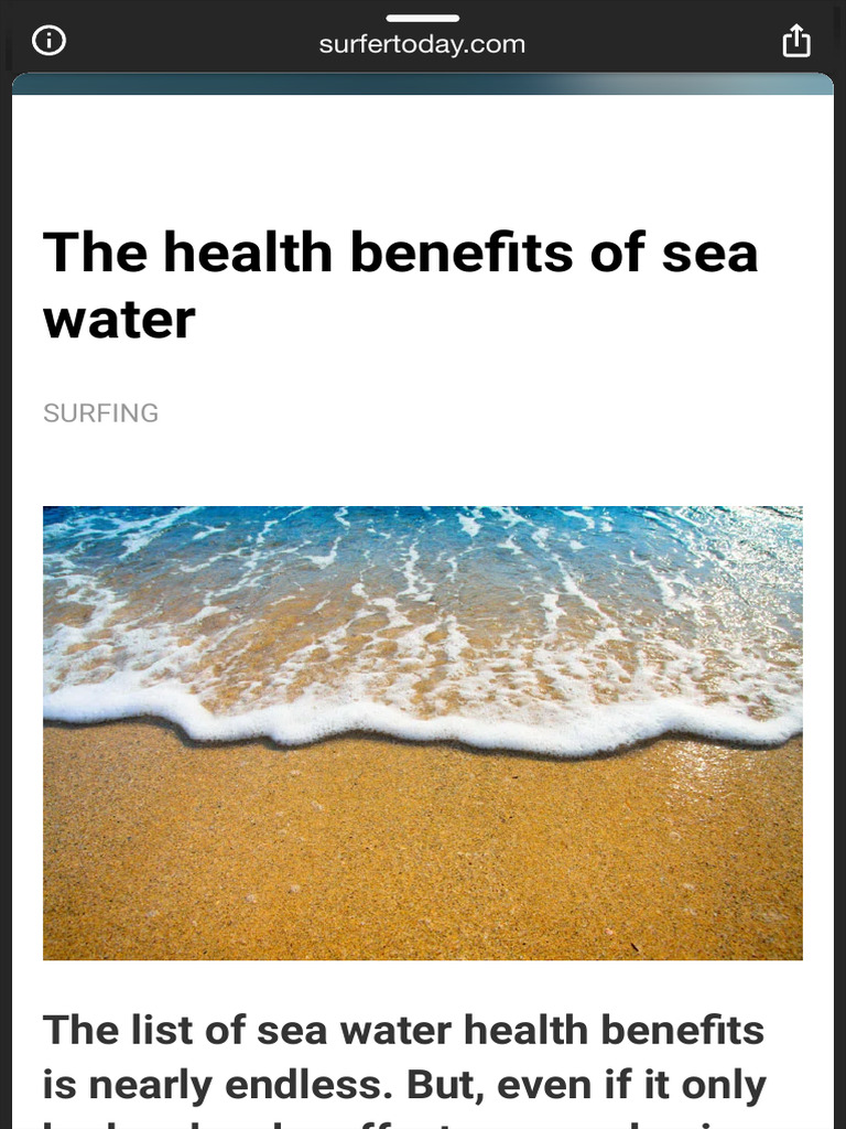 The Health Benefits of Sea Water | PDF