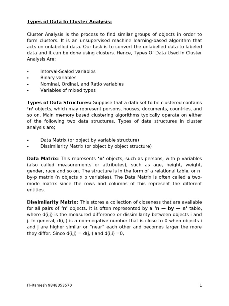 DM 24 Types of Data in Cluster Analysis | PDF | Level Of Measurement | Categorical Variable
