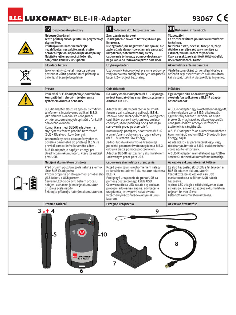 93067M3_Short_MAN_BLE-IR-Adapter_cz_pl_hu_V1_30620 | PDF