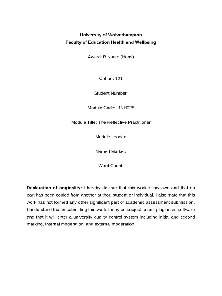 Reflective Nursing Practice on Patient Care | PDF | Nursing ...
