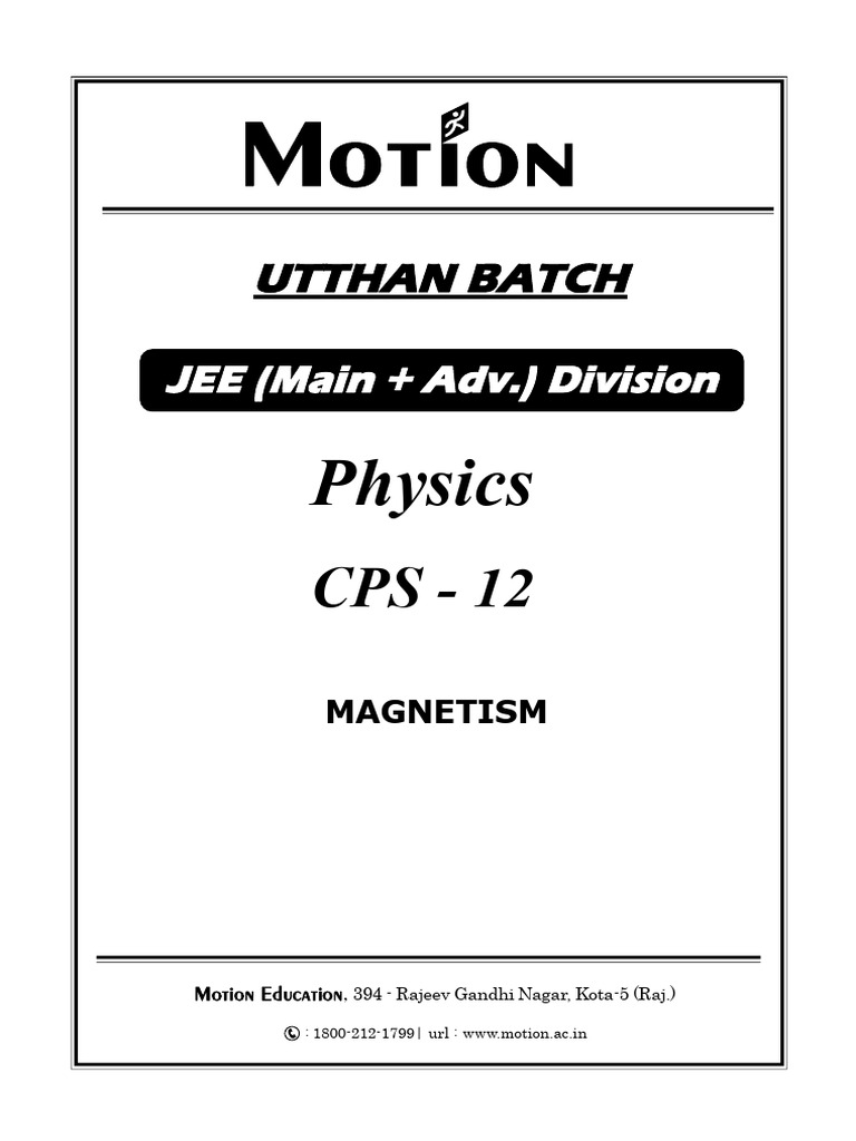 CPS-12 Magnetism Questions | PDF | Magnetic Field | Rotation