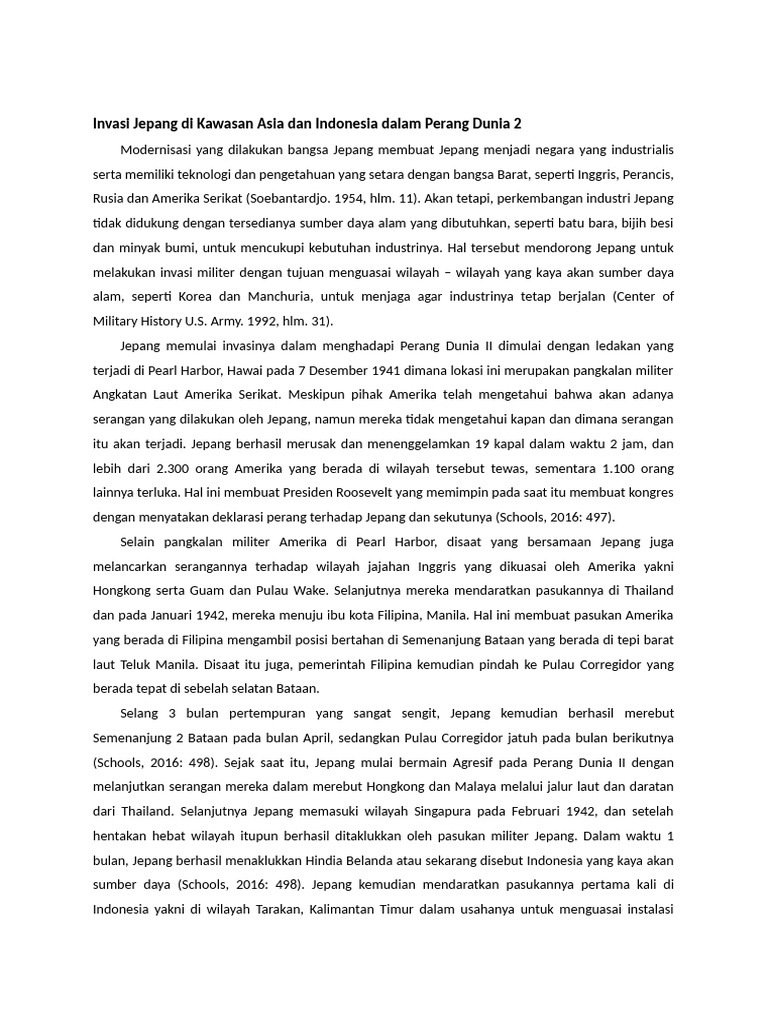 Invasi Jepang Di Kawasan Asia Dan Indonesia | PDF