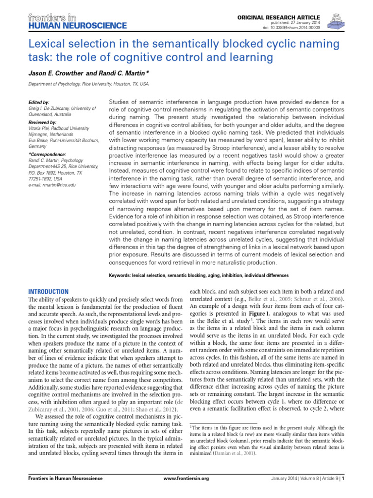 article | PDF | Priming (Psychology) | Working Memory