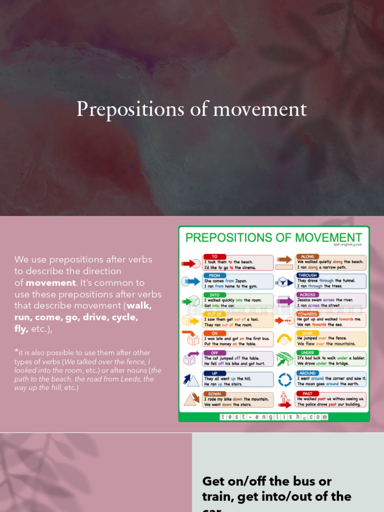 Prepositions of Movement | PDF | Verb | Language Mechanics