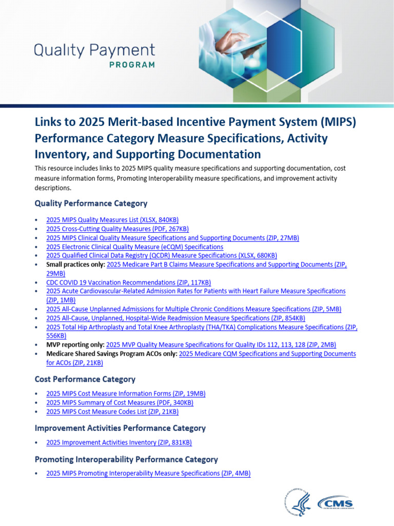 2025 MIPS Measure Specifications Links | PDF