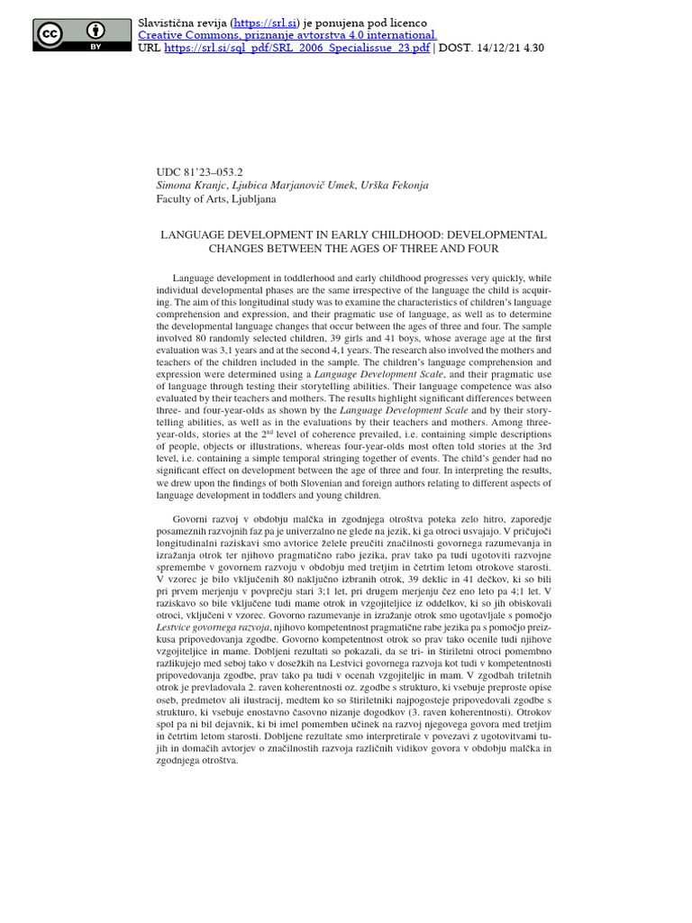 Language Development in Early Childhood | PDF | Grammatical Number | Verb