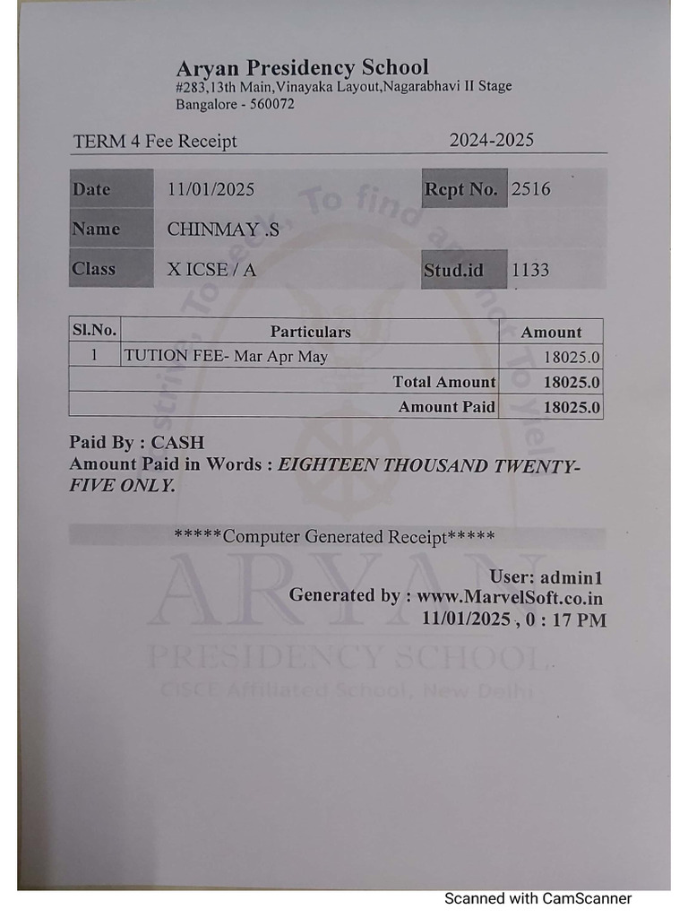 4th Quarter - Tution Fees | PDF