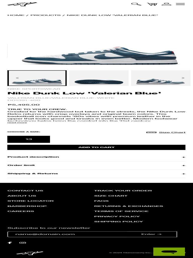 Nike Dunk Low 'Valerian Blue' - TITAN | PDF