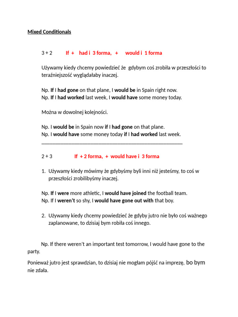 Mixed Conditionals Explained Pdf