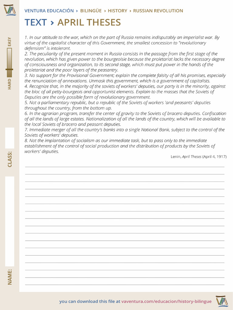 TEXT HISTORY: April Theses | PDF